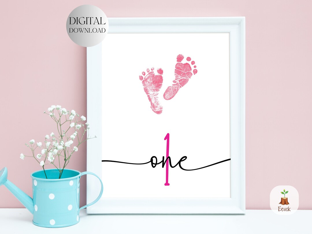 Printable Baby 1st Birthday Milestone, Baby's First Year, Handprint ...
