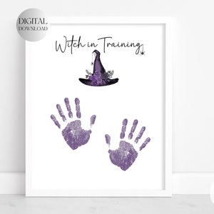 PRINTABLE Footprint Halloween Art Craft, Baby Witch Footprint Craft ...