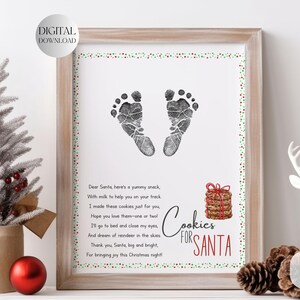 PRINTABLE Christmas Handprint Craft Xmas Footprint Art, Cookies for ...