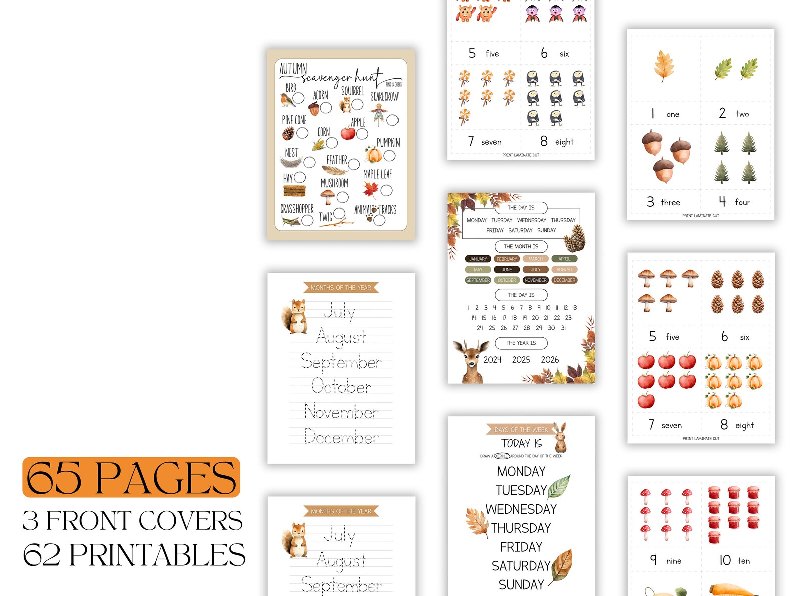 Preschool Autumn Busy Book Printable Toddler Learning Binder Quiet Book ...