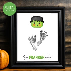 PRINTABLE Footprint Halloween Art Craft Baby Franken Footprint Craft ...