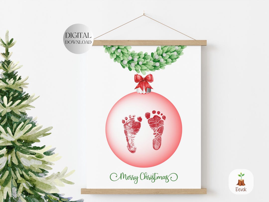 PRINTABLE Christmas Footprint Craft Xmas Memories Handprint Activities ...