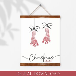 Printable Christmas Footprint Art, DIY Footprint Craft, Baby's First ...
