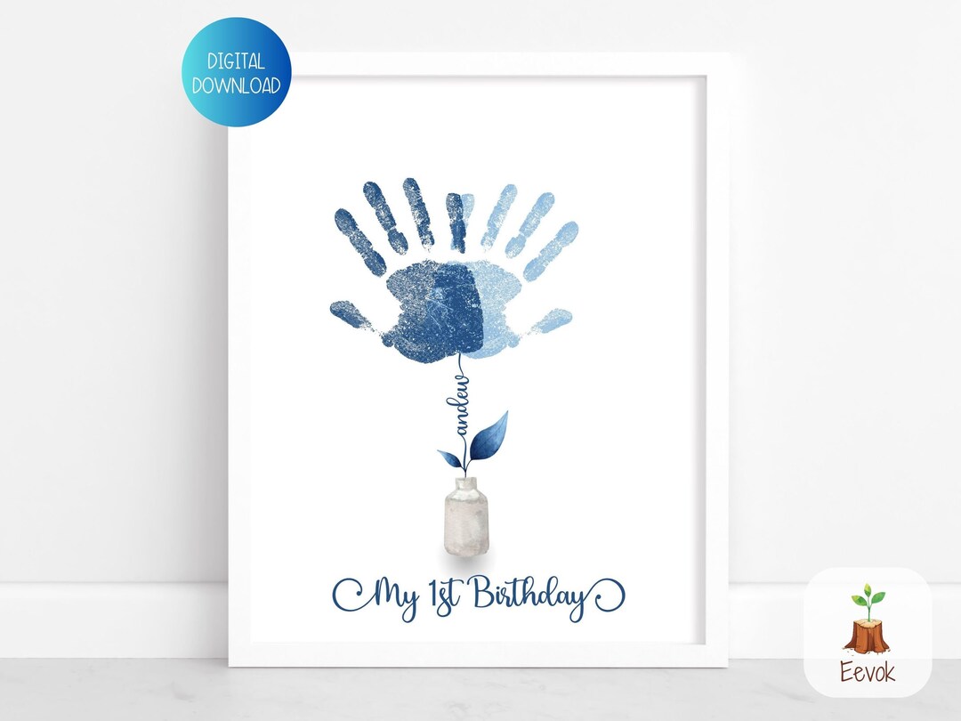 My First Birthday Handprint Keepsake Craft Printable Handprint Craft ...