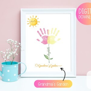 Grandparents Day Handprint Craft Personalized Card, Printable Gift for ...