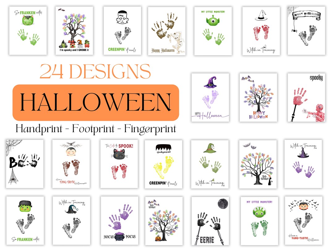 Printable Halloween Footprint Art, Halloween Activities, Witch ...