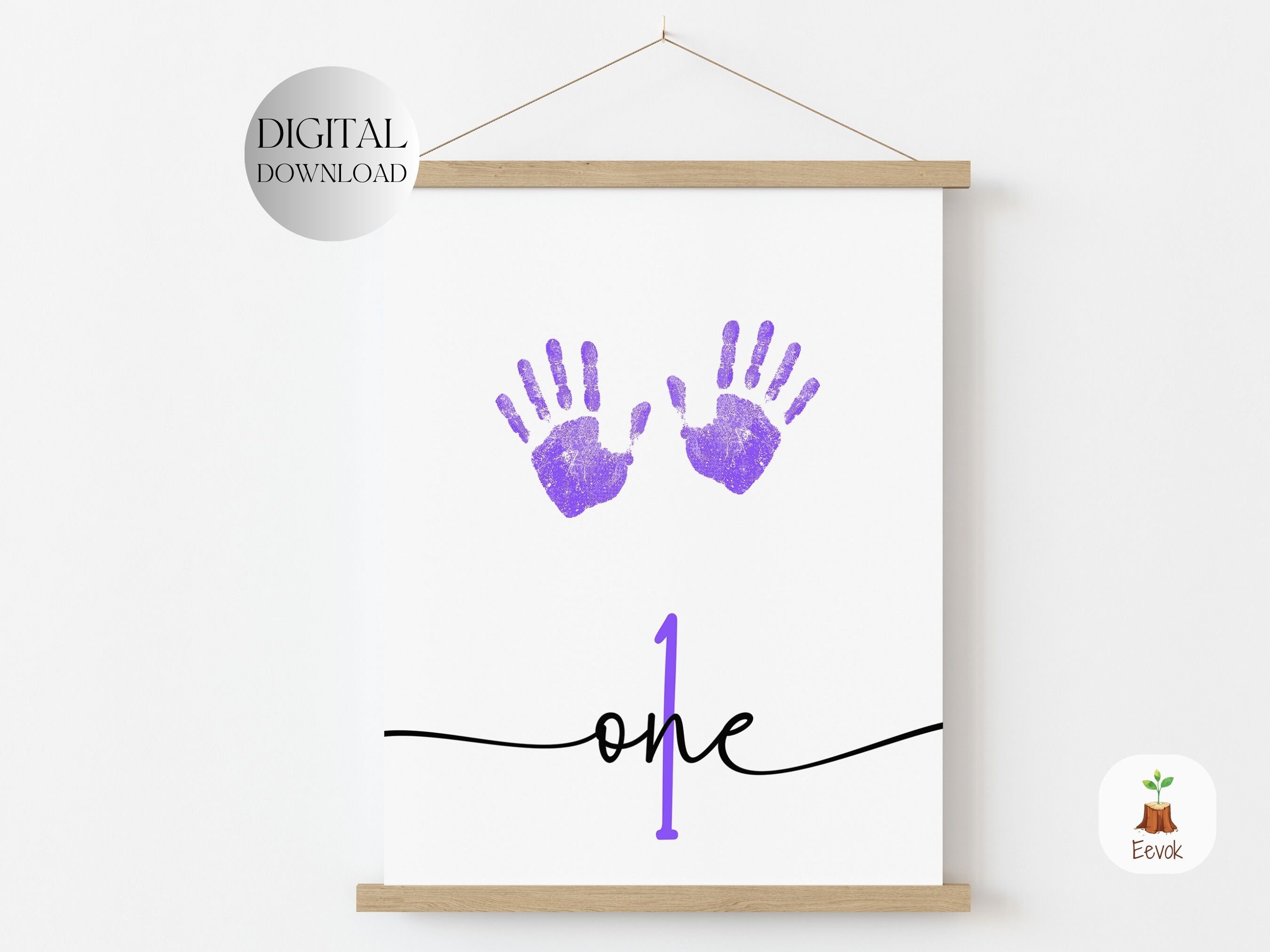 Printable Baby's 1st Birthday Milestone, Baby's First Year, Handprint ...