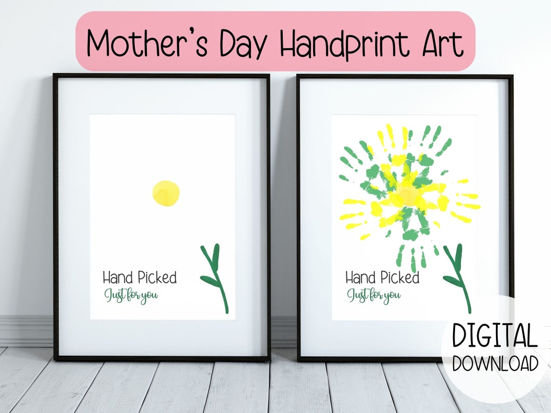 Handprint Art for Mother's Day Keepsake for Mom Craft Idea Printable ...