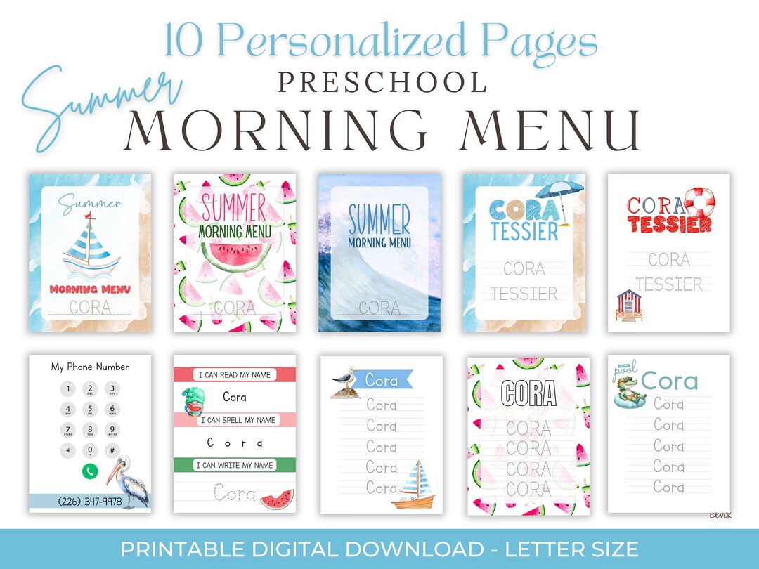 Preschool Summer Busy Book Printable Toddler Learning Binder Quiet Book ...