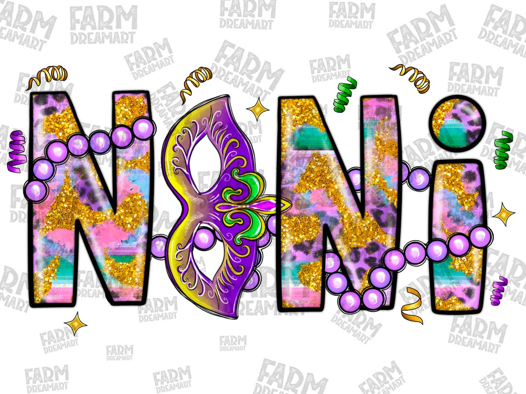 Mardi Gras Nini Png Sublimation Design Download, Confetti Mardi Gras ...