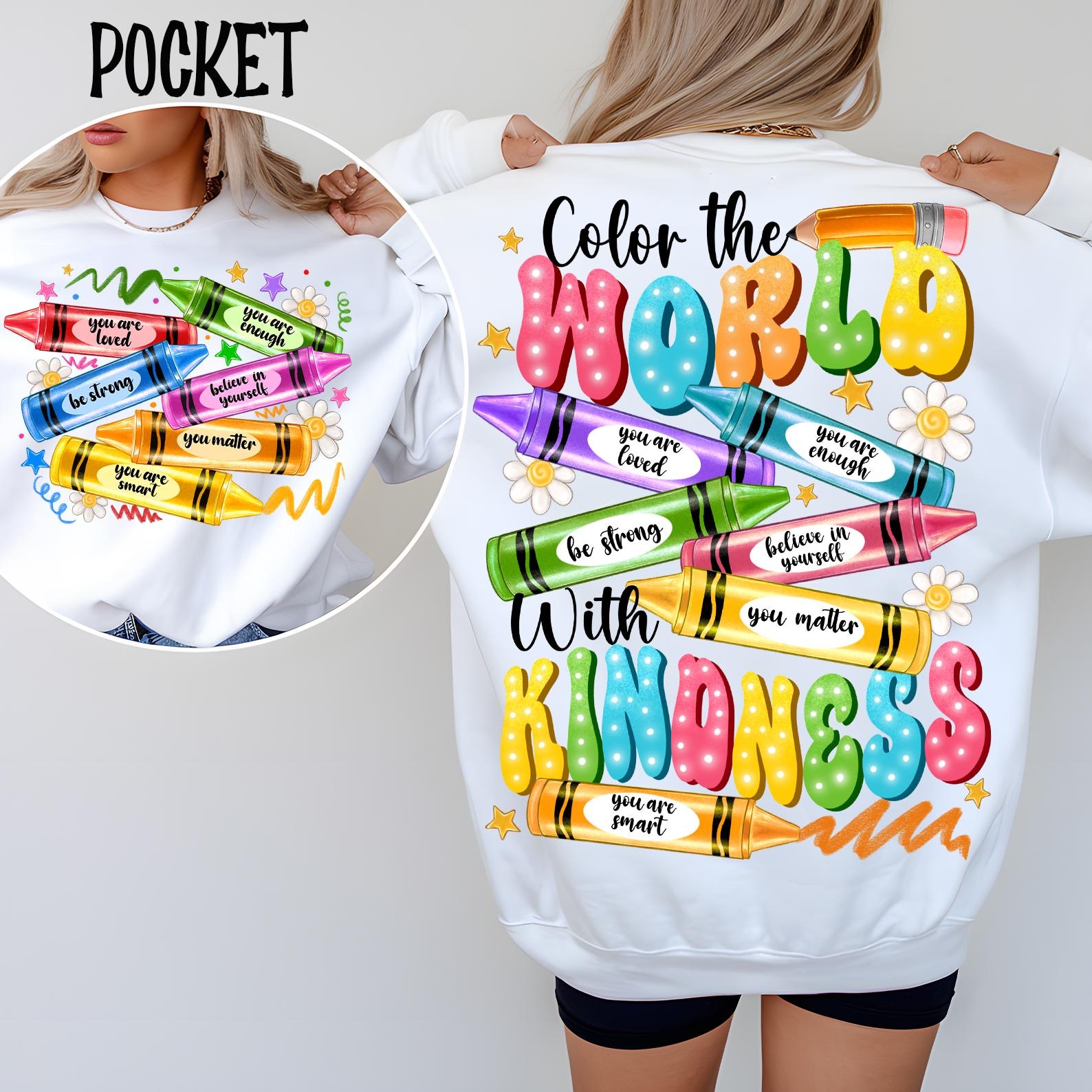Color the World With Kindness Crayons Png Sublimation Design Download ...