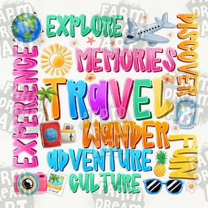 Travel PNG Design,travel Words Png,vacation Vibes Sublimation,travel ...