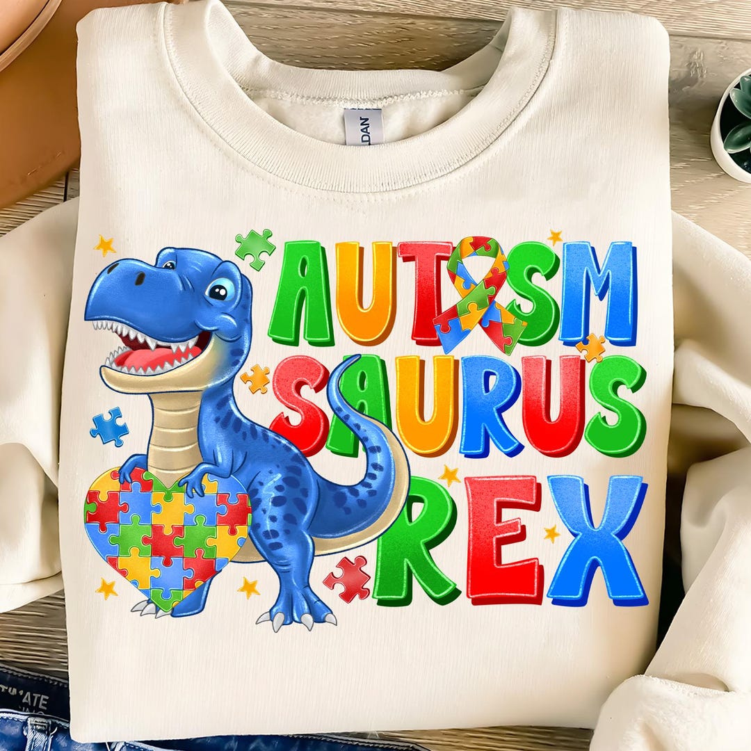 Autism Dinosaur Png,autism Saurus Rex Png,autism Awareness T-rex,autism ...