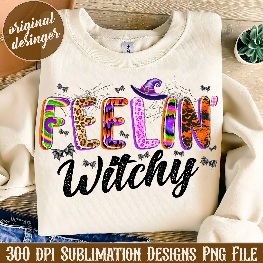 Feeling Witchy PNG, Retro Halloween Png, Spooky Vibes, Sublimation ...