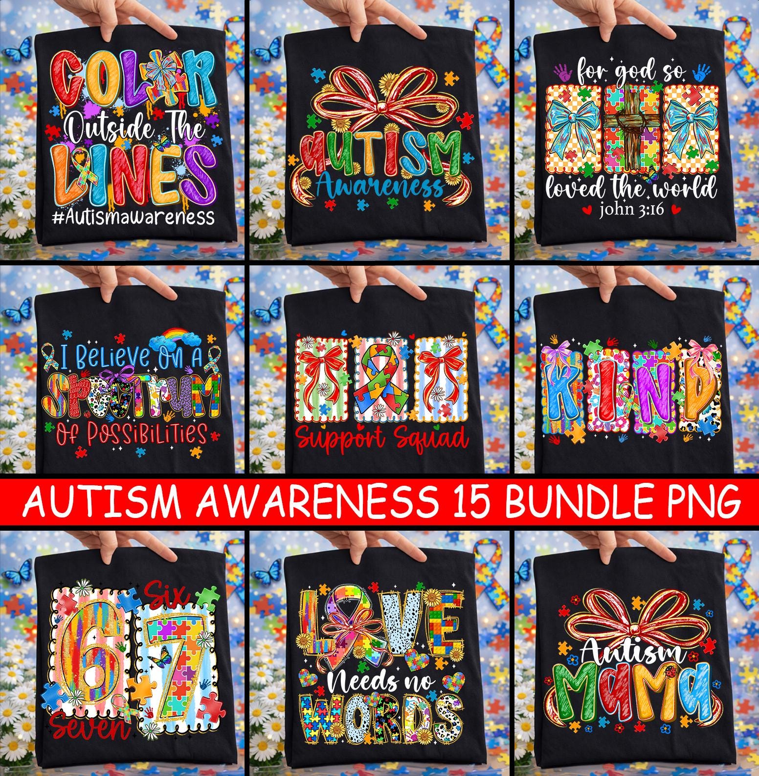 Autism Awareness Bundle Png, Autism PNG Bundle, Autism Shirt Bundle ...