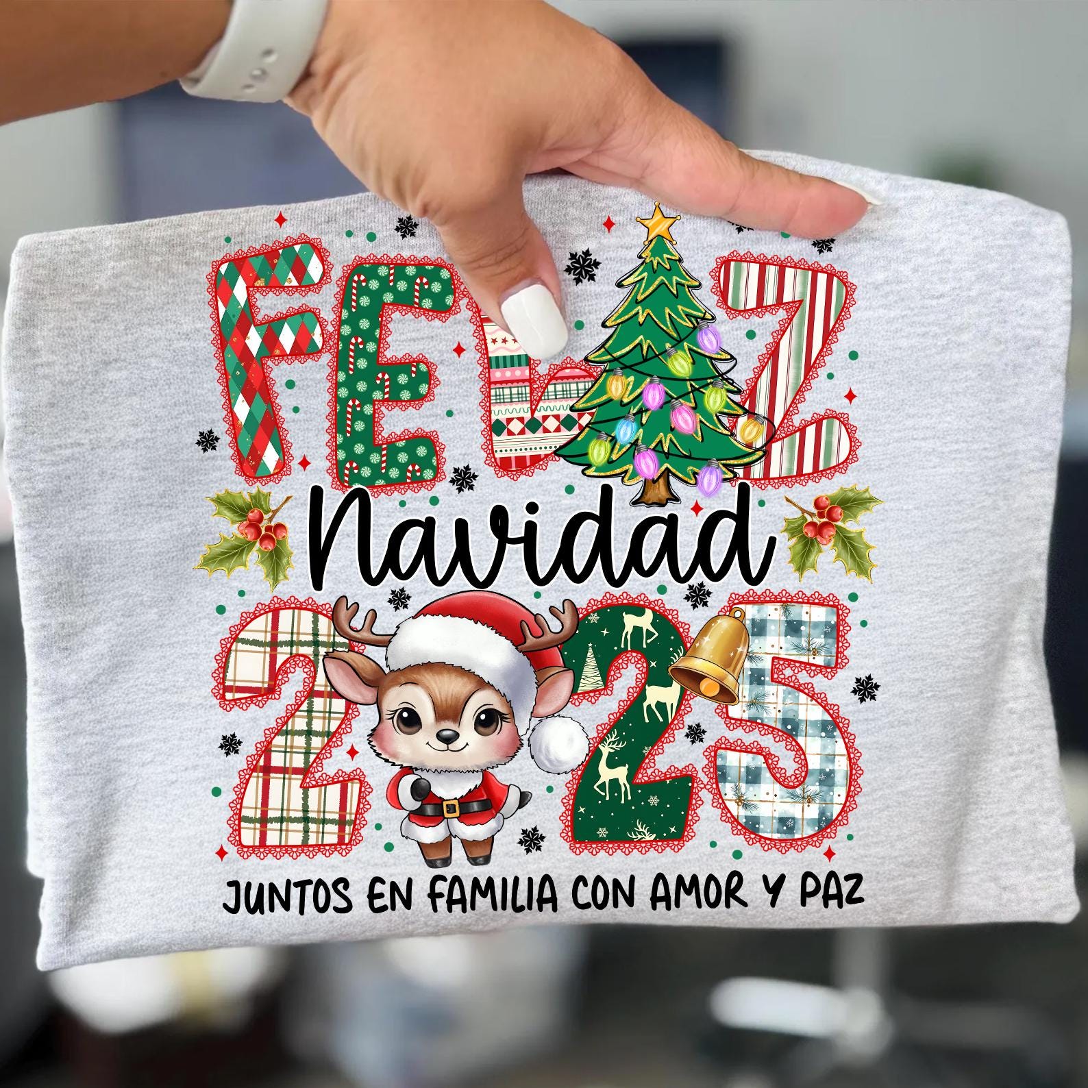 Feliz Navidad 2025 Png,christmas Spanish Png,holiday Sublimation Design ...