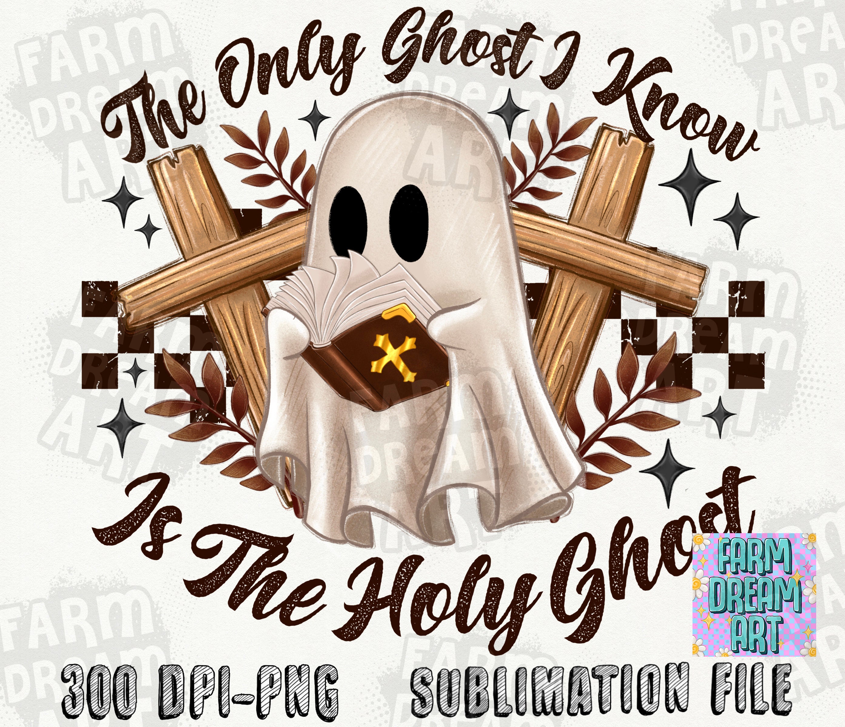The Only Ghost Png, I Know is the Holy Ghost Png, Retro Halloween Png ...