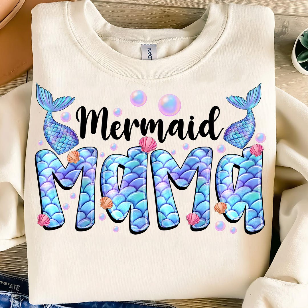 Mermaid Mama Png,mermaid Scales Sublimation,sea Mom Design,mama Mermaid ...