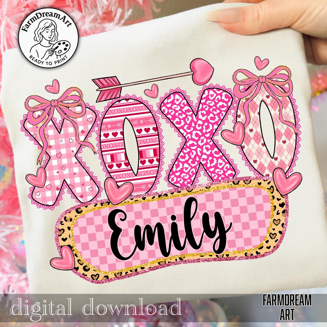 Xoxo Name Png,custom Valentine Png,personalized Xoxo Design,coquette ...
