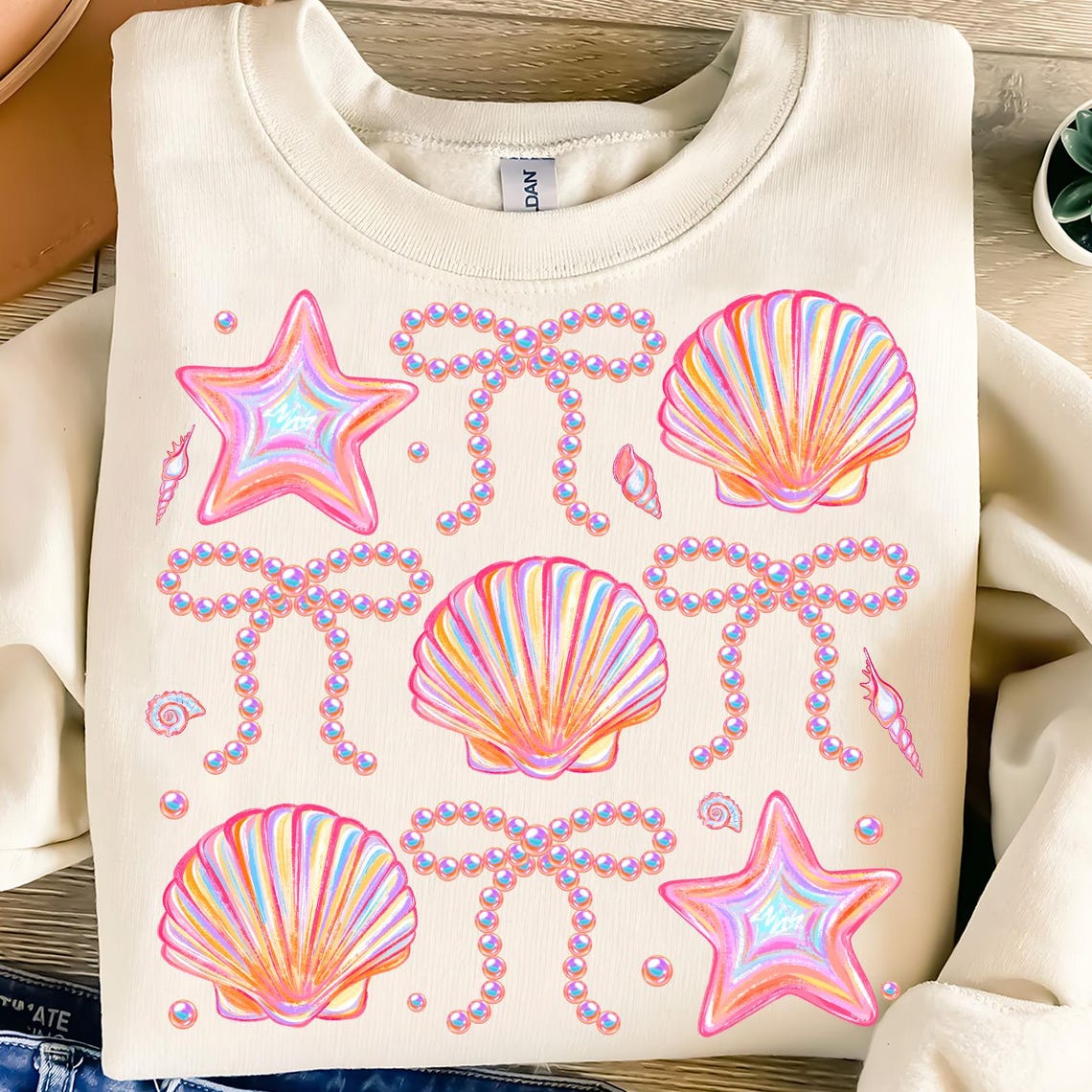 Clam Pearl Bow Png, Summer Vibes Pink Clam Png, Sublimation Design ...
