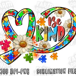Be Kind PNG, Autism Awareness, Autism PNG, Heart Ribbon, Autism Design ...