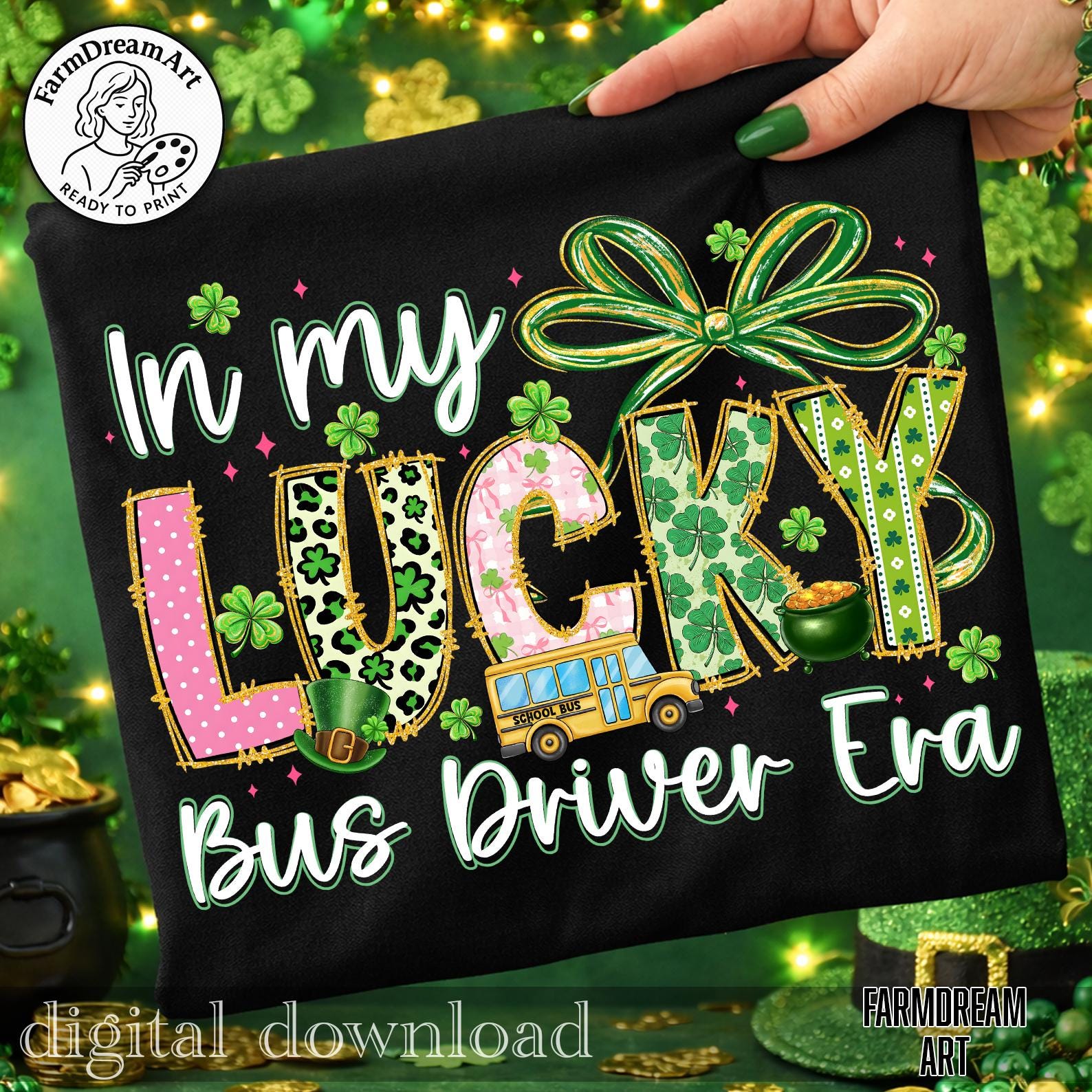 In My Lucky Era Png,lucky Bus Driver Png,st Patricks Bus Driver,bus ...