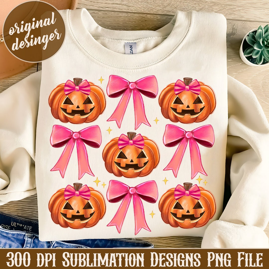 Pink Pumpkin Coquette Png, Pumpkin Png, Retro Halloween Png, Halloween ...