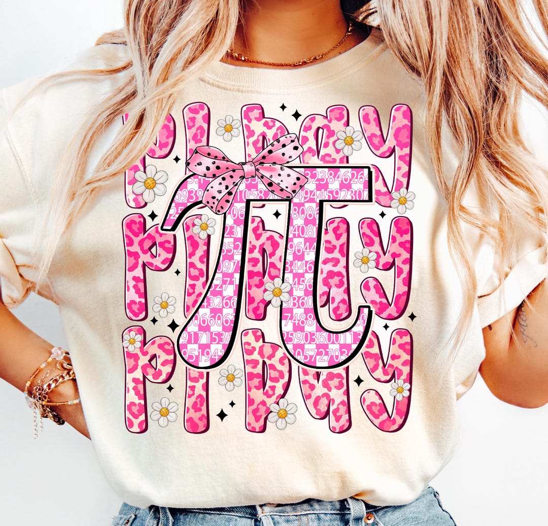 Pi Day Png,pink Leopard Math Design,pi Symbol With Bow Clipart,math ...
