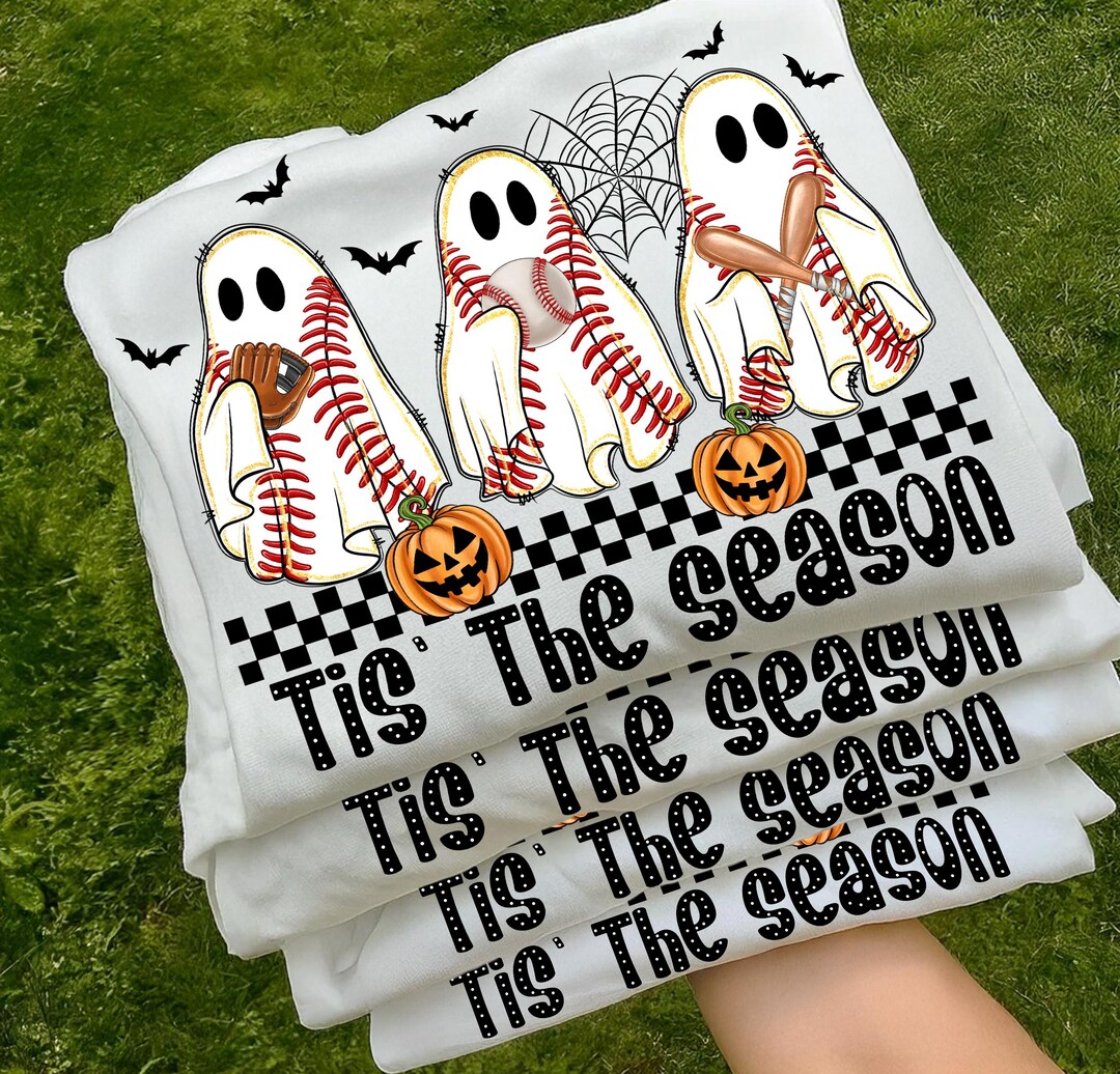 Baseball Ghost Sublimation Png,halloween Baseball Png,tis the Season ...