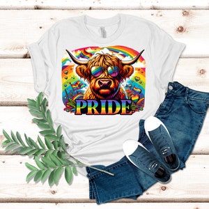 Highland Cow Pride PNG, Funny Cow Png, Pride Month, LGBTQ Png, Pride ...