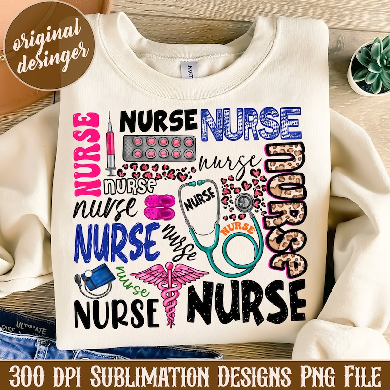 Nurse Sublimation Designs Downloads - Etsy