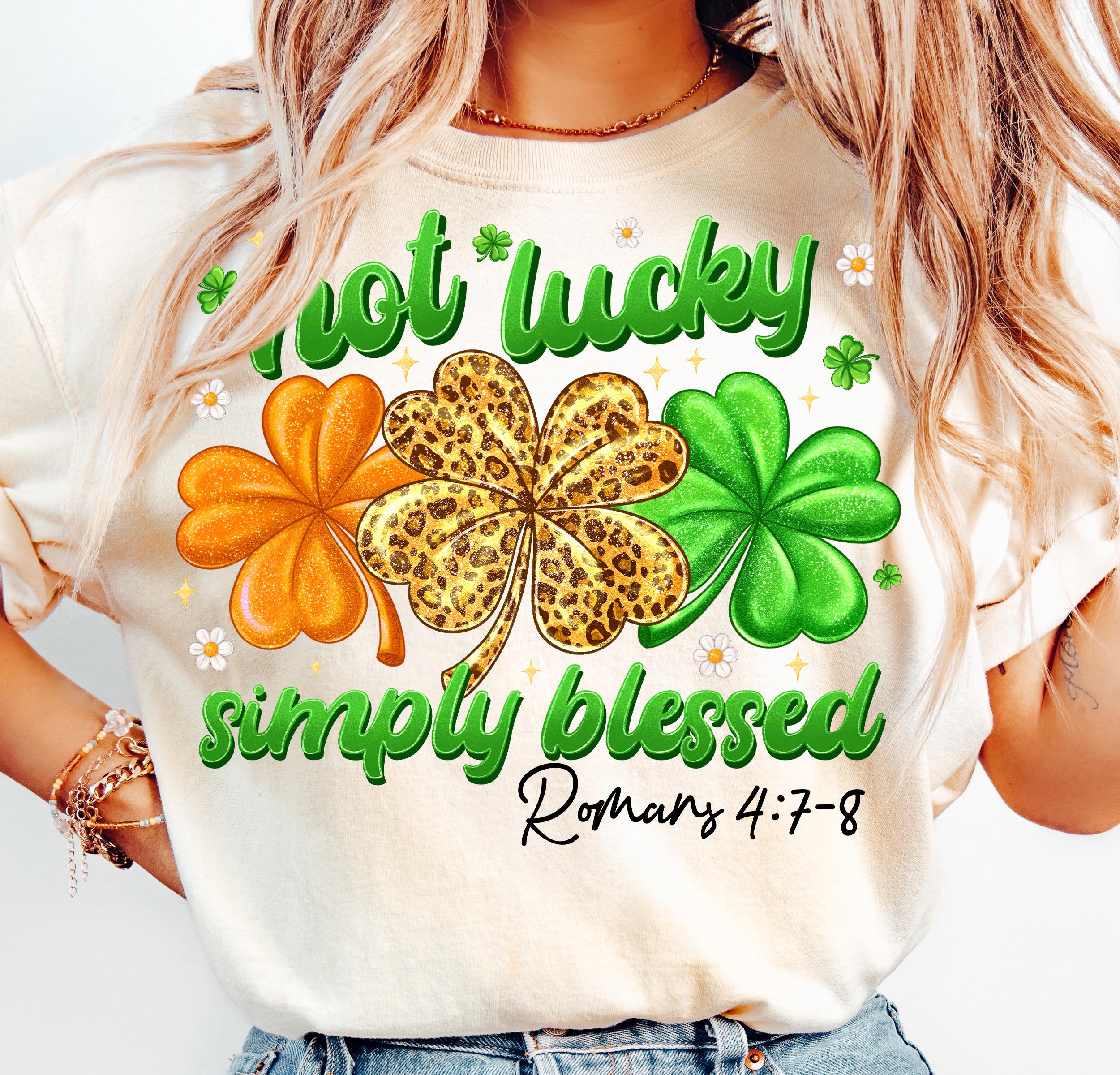 Not Lucky Simply Blessed Png, Leopard Shamrock Png,leopard Print Clover ...