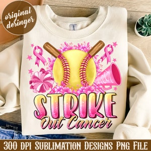Breast Cancer Png, Strike Out Breast Cancer, Pink Ribbon Softball Png ...
