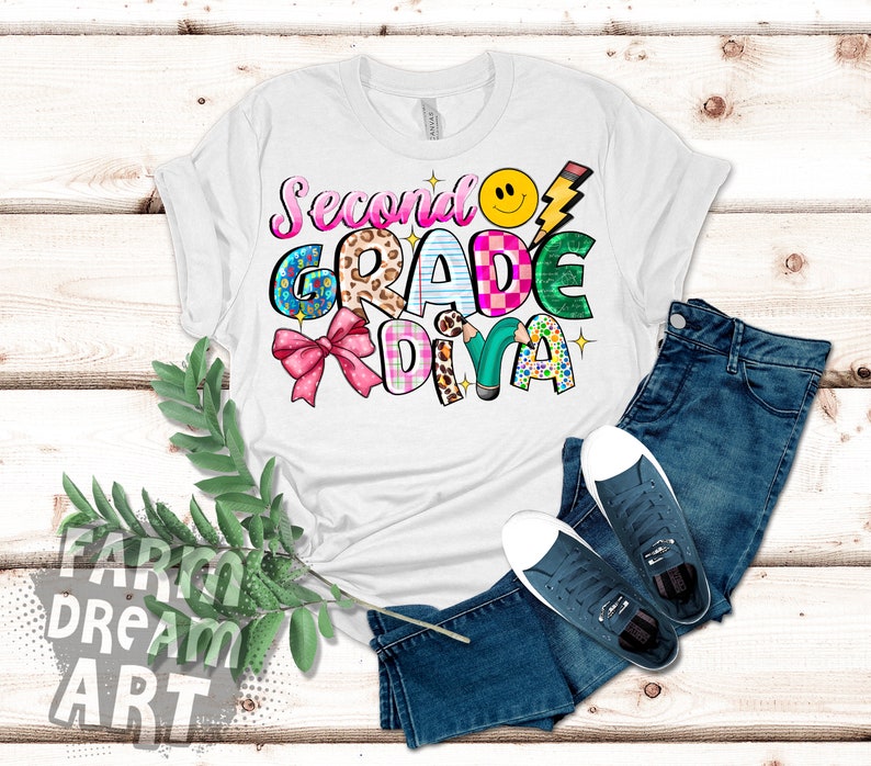 Second Grade Diva PNG, Girl 5th Grade Png, Back to School, First Day of ...