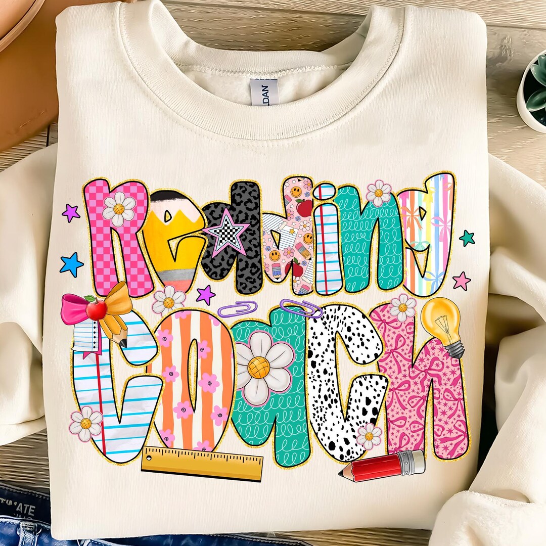 Reading Coach Sublimation Design,reading Coach Png,teacher Appreciation ...