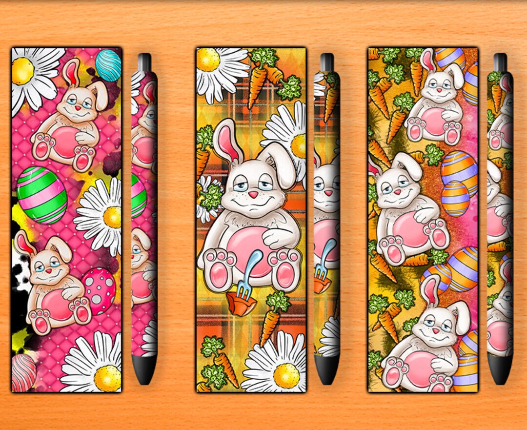 Easter Day Bunny Pen Wraps Png, Western Pen Wraps Png, Easter Pen Wrap ...
