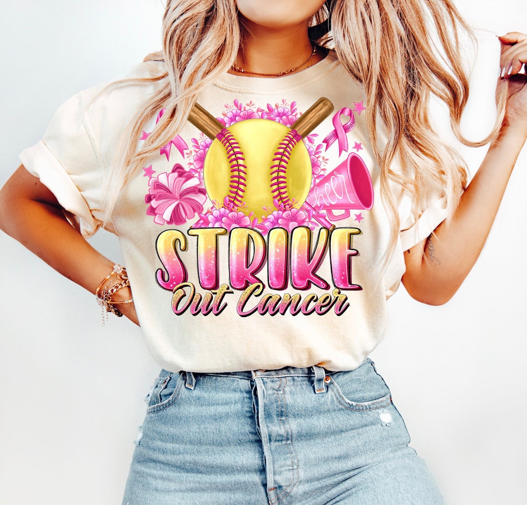 Breast Cancer Png, Strike Out Breast Cancer, Pink Ribbon Softball Png ...