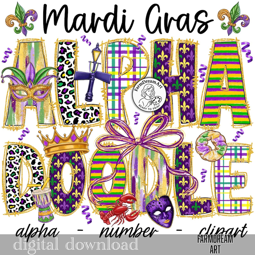 Mardi Gras Alpha Png,mardi Gras Alphabet Png,mardi Gras Numbers Png ...