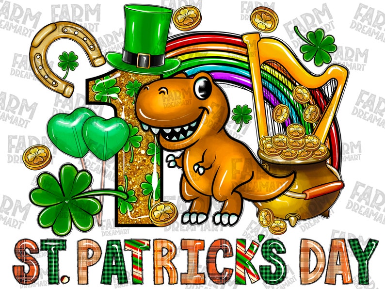 St. Patrick's Day Dinosaur My First St. Patrick's Day - Etsy