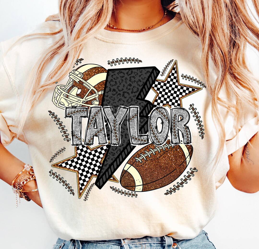 Custom Football Name Png,football Glitter Png Design,personalized Game ...