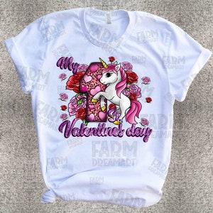 My First Valentine's Day Unicorn Png Sublimation Design, Valentine's ...