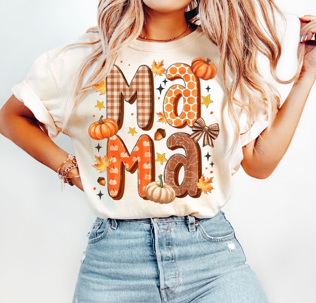 Fall Mama Png, Autumn Pumpkin Png, Retro Fall Png, Fall Doodle Letters ...