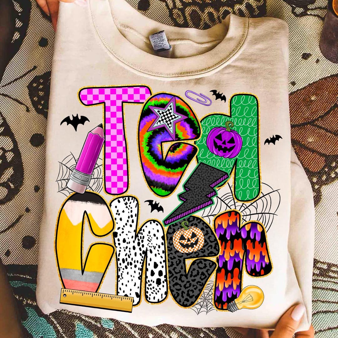 Halloween Teacher Png,teacher Sublimation Design,teacher Life Png,back ...