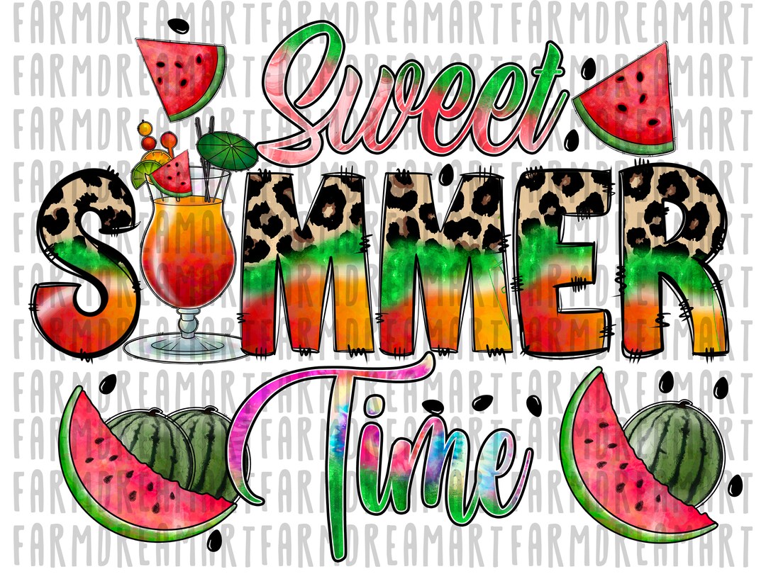 Sweet Summer Time Png Hello Summer Design Png Watermelon - Etsy