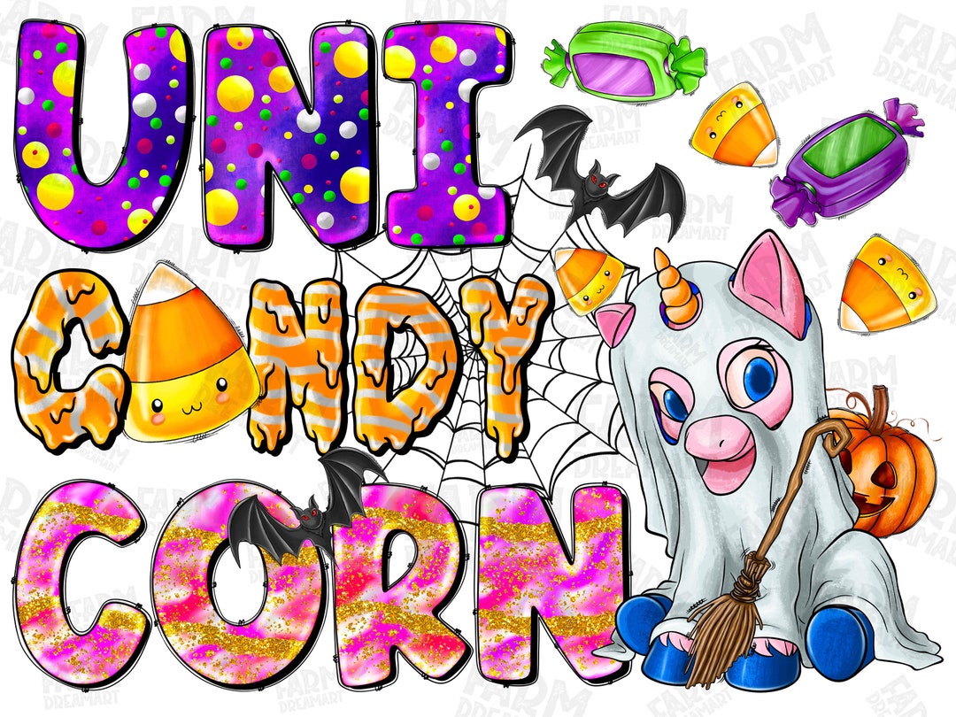 Uni Candy Corn Png Halloween Unicorn Png Sublimation Design - Etsy