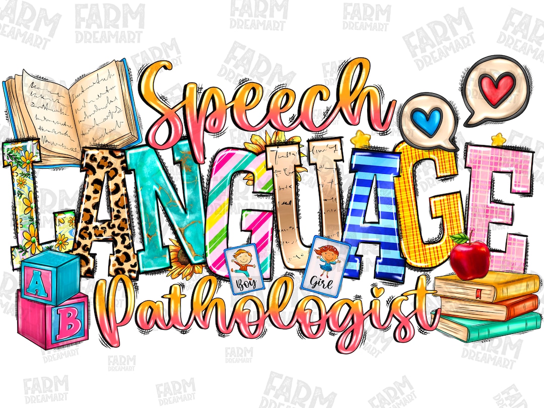 Speech Language Pathologist SLP Sublimation PNG Design, Hand Drawn ...