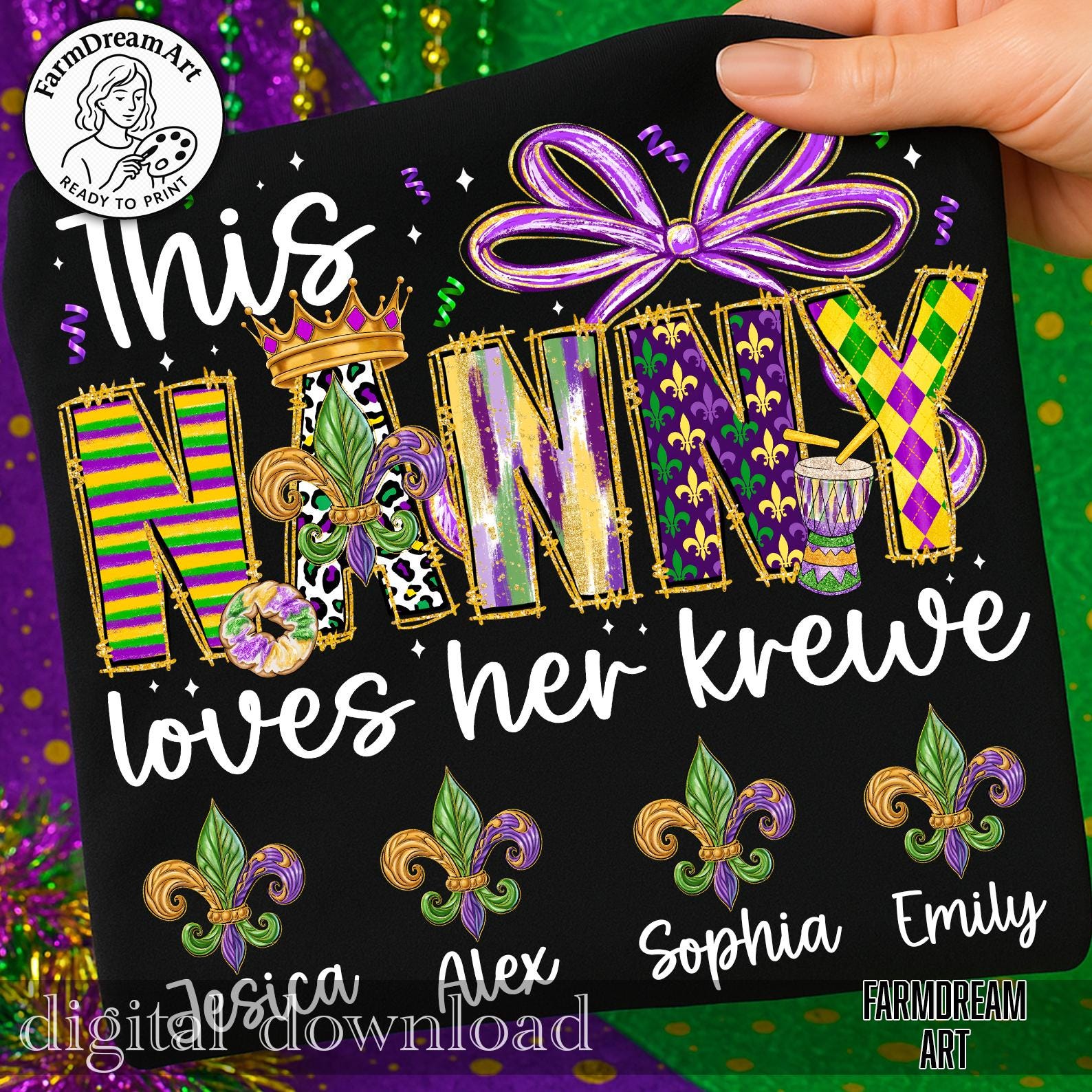 This Nanny Mardi Gras, Mardi Gras Nanny PNG, Loves Her Krewe Design ...