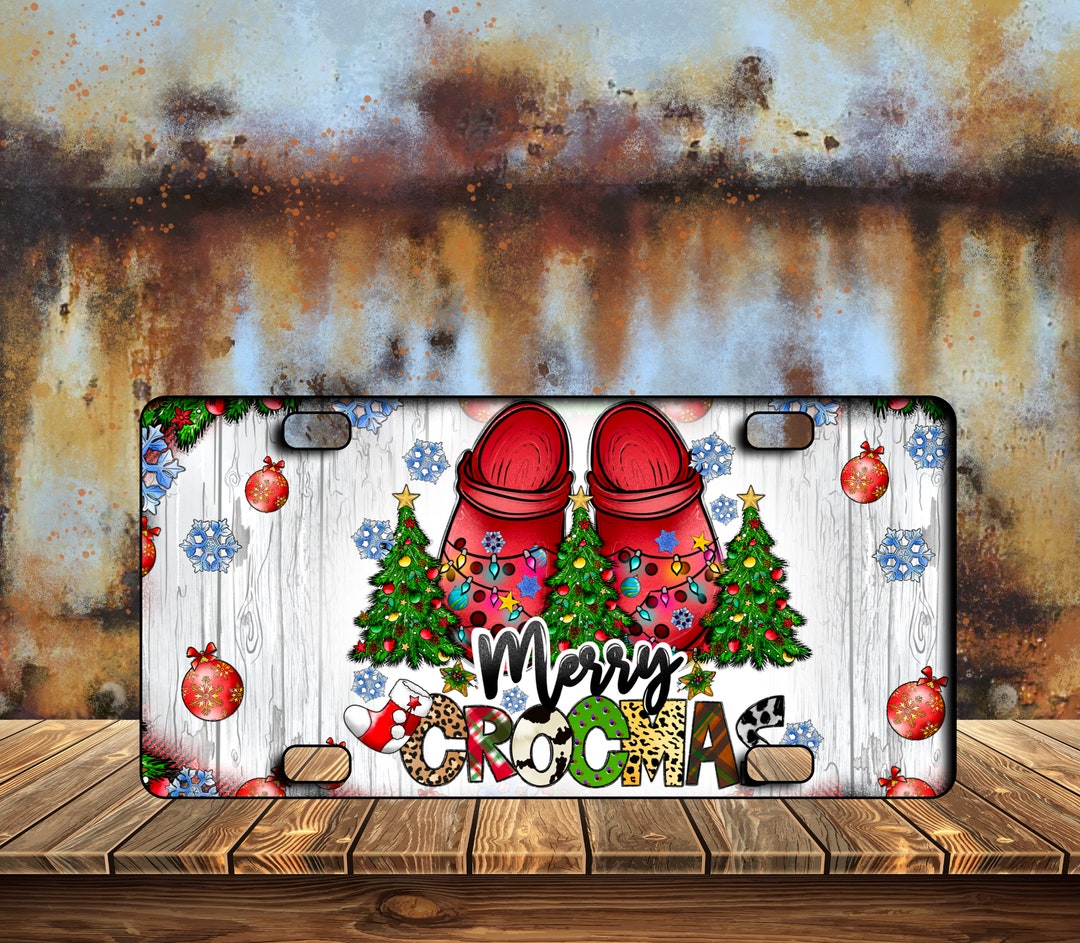 Merry Crocmas License Plate Png Sublimation Design License - Etsy