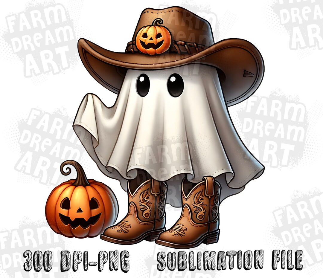 Spooky Boot Scootin Png, Western Halloween Png, Retro Cowgirl Ghost Png ...