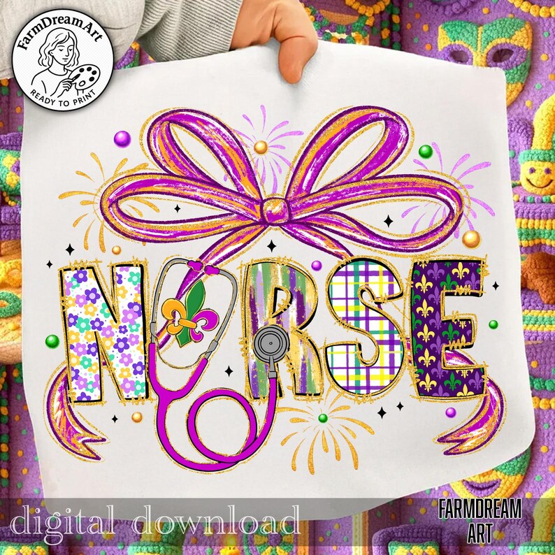 Mardi Gras Nurse PNG, Mardi Gras Medical Png,nurse Sublimation Png,fat ...